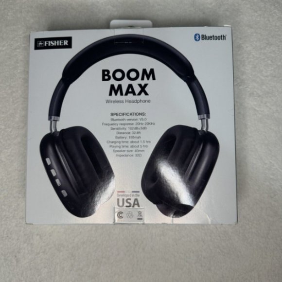 Headphones | Fisher Boom Max Wireless Headphone Fbhp54r Black New ...